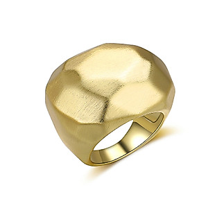 Mytys Gold Rings for Women 18K Gold Plated Band Rings Chunky Statement Ring Gift (Gold 3, 7)