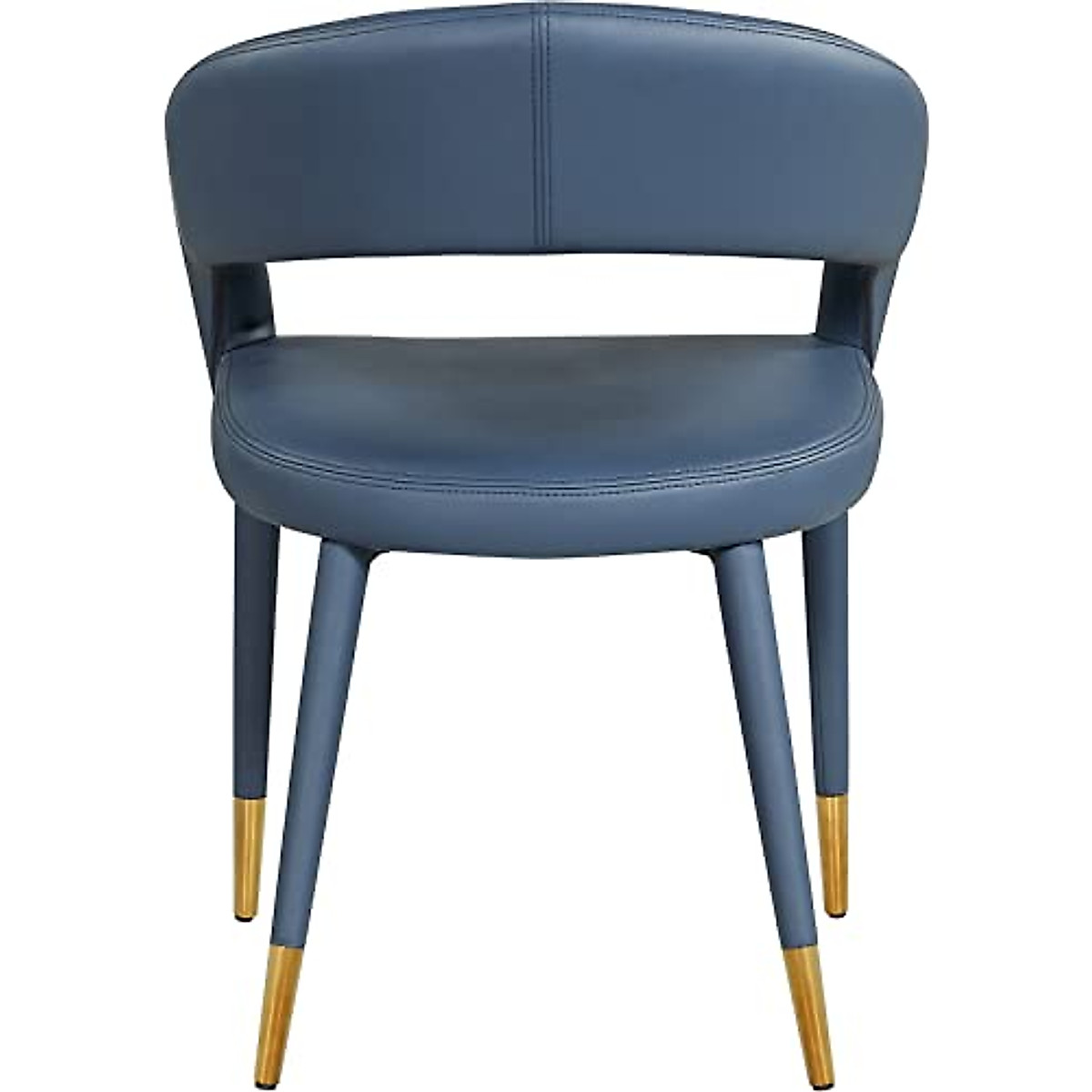Meridian Furniture Destiny Collection Modern | Contemporary Faux Leather Upholstered Rounded Back Dining Chair, 23" W x 23" D x 31.5" H, Navy