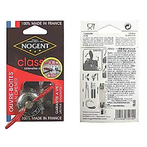 Nogent Super Kim Safety Can Opener, Made in France, Leaves No Sharp Edges, Small, Red
