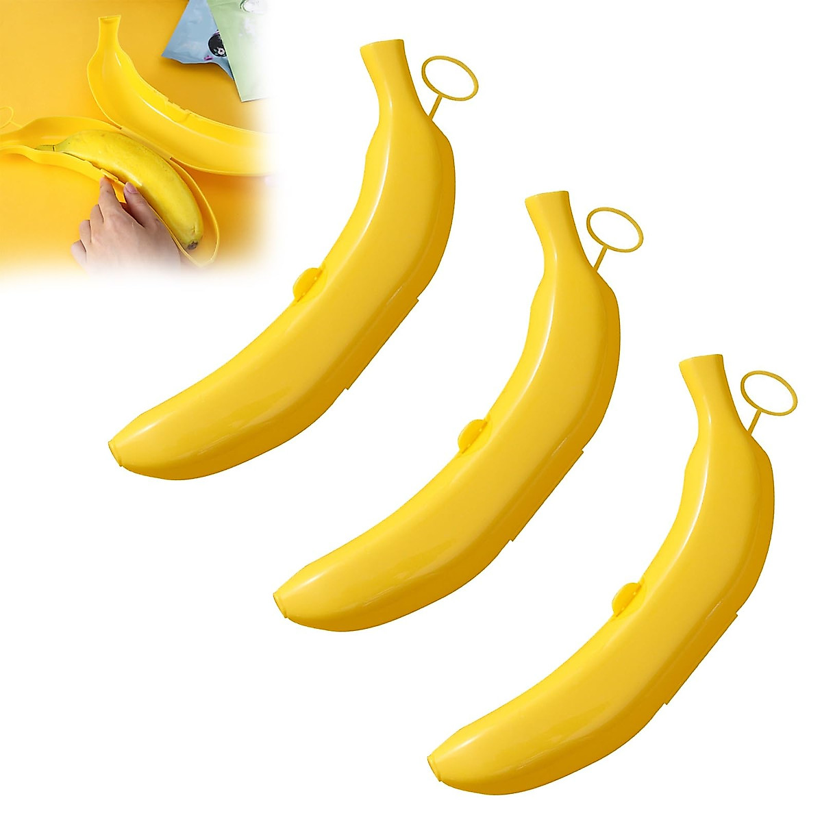 Banana Suitcase,Banana Holder Stand,Banana Case,Banana Keeper Guard,Reusable Outdoor Travel Case,Fruit Container,Storage Box for Picnic Camping, Trval,Keep Fresh,Anti-Squeeze(3pcs)