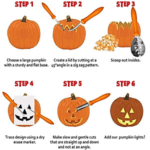 Pumpkin Carving Kit, Pumpkin Carving Tools Kit Knife for Adults with 10 Stencils Patterns, Professional Heavy Duty Pumpkin Carving Set for Family Party Decorations