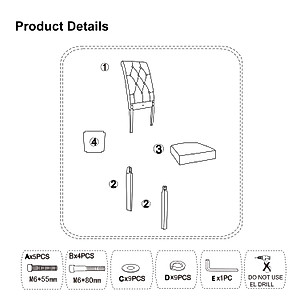 Merax Dining Chairs Dining Room Chairs - Kitchen Chairs Solid Wood Tufted Parsons Dining Chair Set of 2, Easy to Assemble