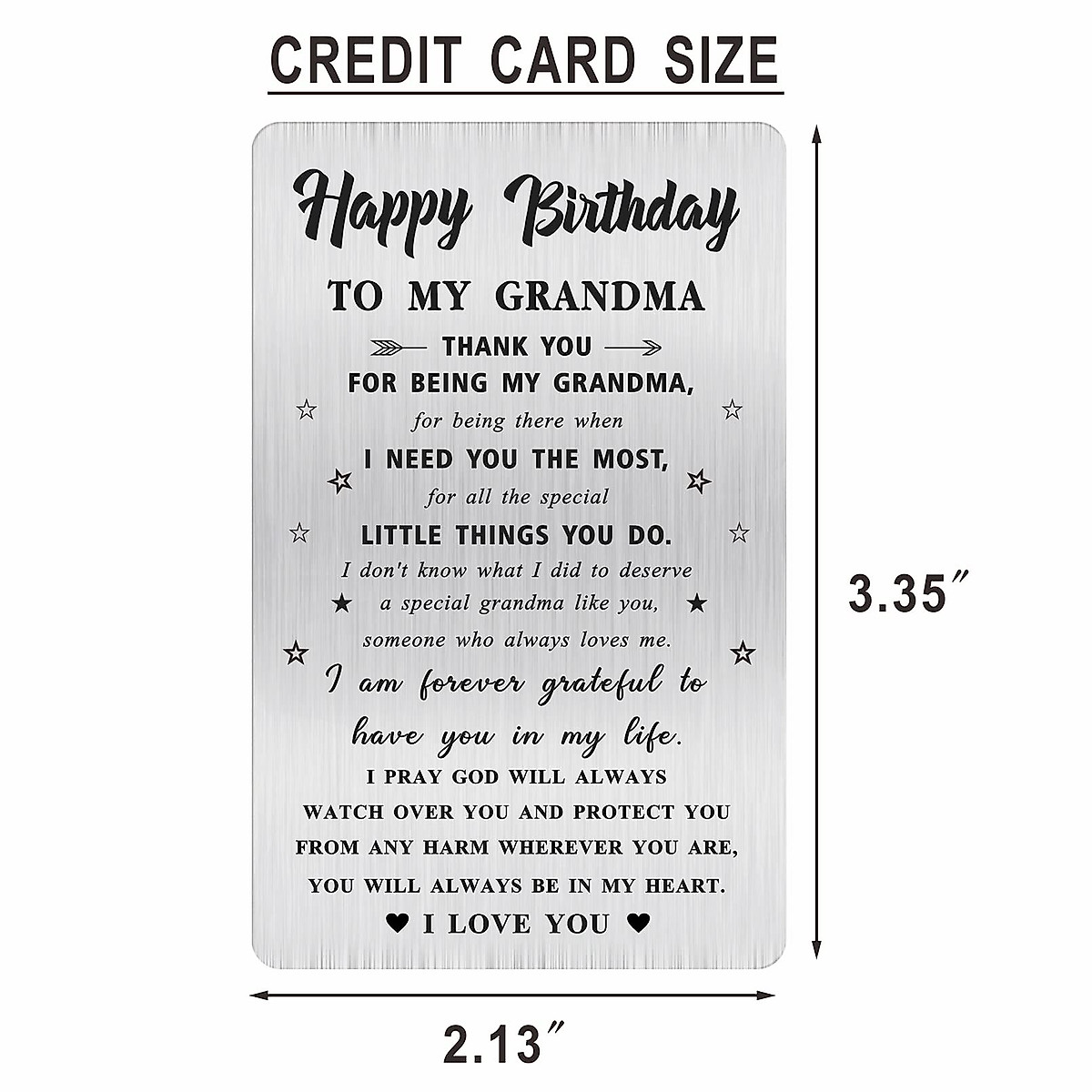 Alotozo Grandma Birthday Card, Happy Birthday Gifts to My Grandma, Grandmother Bday Engraved Wallet Card Inserts