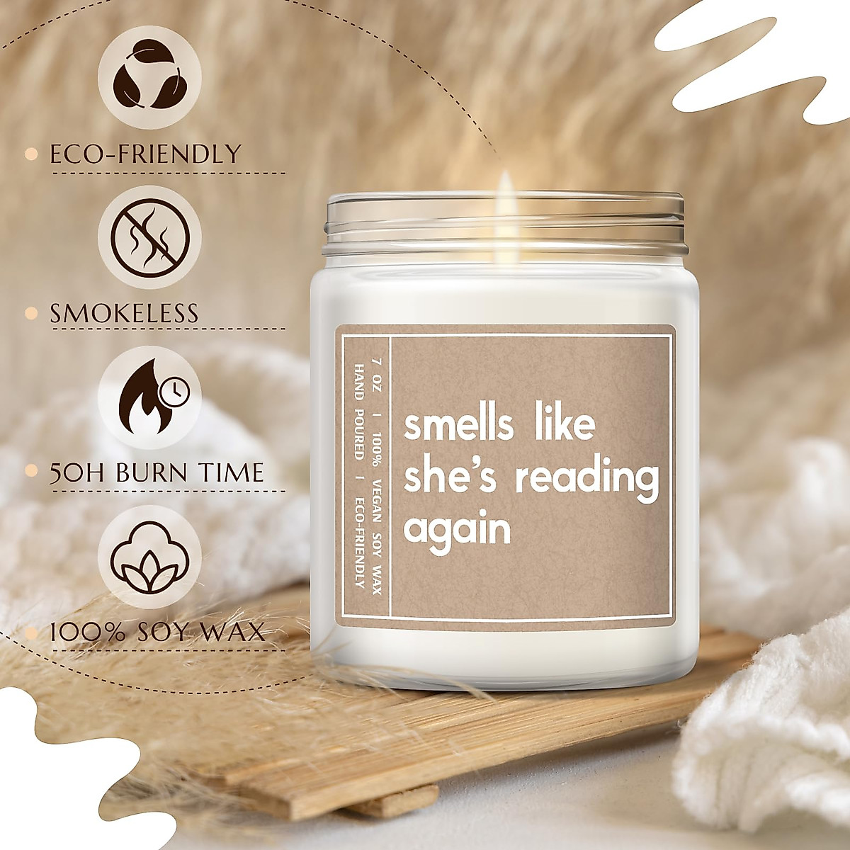 Gifts for Book Lovers - Best Friend Birthday Gifts - Book Lovers Gifts - Bookish Gifts, Funny Gifts for Women - Gifts for Readers -7 oz Scented Candle