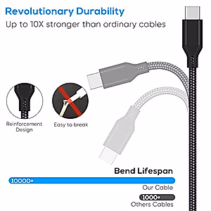 16.4FT Charger Charging Cable for PS5/for Xbox Series X/S Controller/for Switch Pro Controller, Replacement USB Charging Cord Nylon Braided Type-C Ports Accessories for Playstation 5/for Xbox Series X