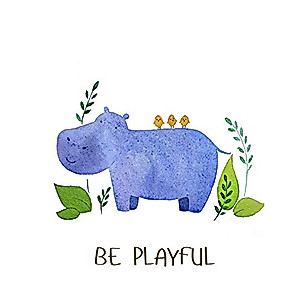 Baby Nursery Decor - Nursery Wall Decor for Baby Room - Jungle Safari Animal Unframed Wall Art -Set of 6 Posters 8x10 - Lion, Giraffe, Elephant, Monkey, Zebra, Hippo with Inspirational Quotes for Boy Girl Toddler Kids