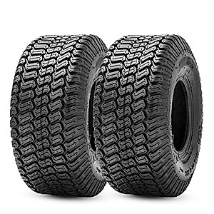 HALBERD 2 PCS 15x6.00-6 Lawn Mower Tires 4PR Turf Saver Lawn & Garden Tires for Garden Tractor Riding Mower, Tubeless