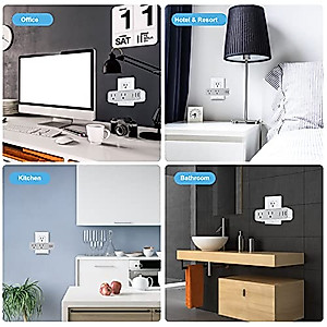 Multi Plug Outlet Extender with USB, JcBlaon Multiple Outlet Splitter with 2 USB Wall Charger, 2 Widely Spaced Wall Plugs Adapter, Outlets Expander for Travel, Cruise Accessories, Dorm, ETL (1 Pack)