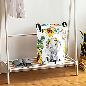 Personalized Laundry Basket with Name Custom Baby Hamper Collapsible Organizer Storage Bedroom Decor for Girls Adults Women (09)