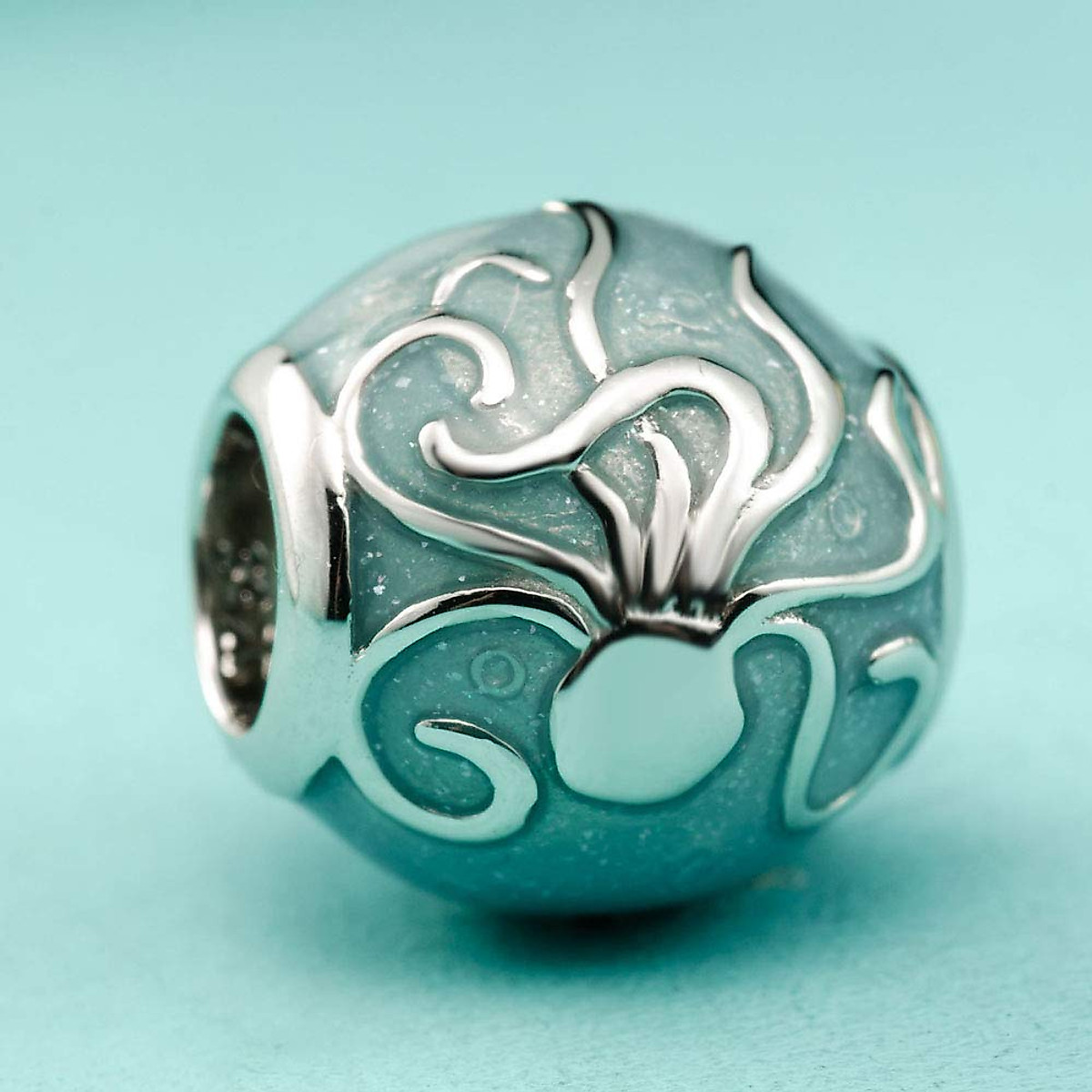 Sea Turtle Charms Ocean Animal Charm 925 Sterling Silver Octopus Dolphin Starfish Beads Hawaii Summer Tropical Marine Life Charm for Women Gift (Octopus Beads)