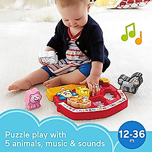 Fisher-Price Laugh & Learn Toddler Shape Sorting Toy Farm Animal Puzzle With Music & Sounds For Ages 1+ Years