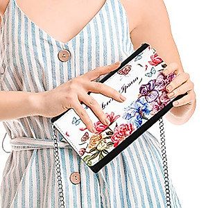 Saintrygo Sublimation Blank White Wallet with Chain Blank DIY Craft Bag Heat Transfer Pencil Pouch Faux Leather Makeup Bag