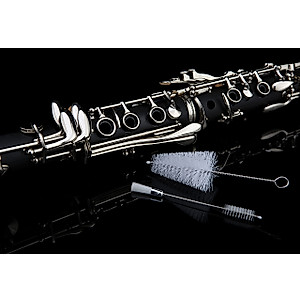 Glory GLY-PBK Professional Ebonite Bb Clarinet with 10 Reeds, Stand, Hard Case, Cleaning Cloth, Cork Grease, Mouthpiece Brush and Pad Brush, Black