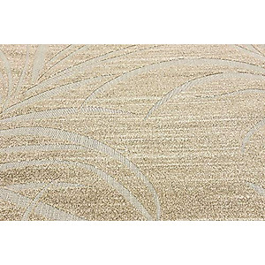 Unique Loom Outdoor Botanical Collection Area Rug - Orlando (5' 1" x 8' Rectangle, Beige/ Cream)