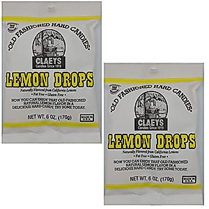 Claeys Old Fashioned Hard Candies Lemon Drops 6 oz Pack of 2