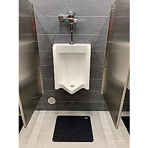 Hygomat Disposable Urinal Mats, Time Monitor, Non-Slip Adhesive, Case of 6, Charcoal, Made in The USA