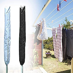 Premium Waterproof Rotary Airer Cover,Clotheslines Cover with Zipper and Drawstring,Umbrella Drying Rack Protective Cover,Oxford Fabric Washing Dryer Line for Outdoor Garden Courtyard Black