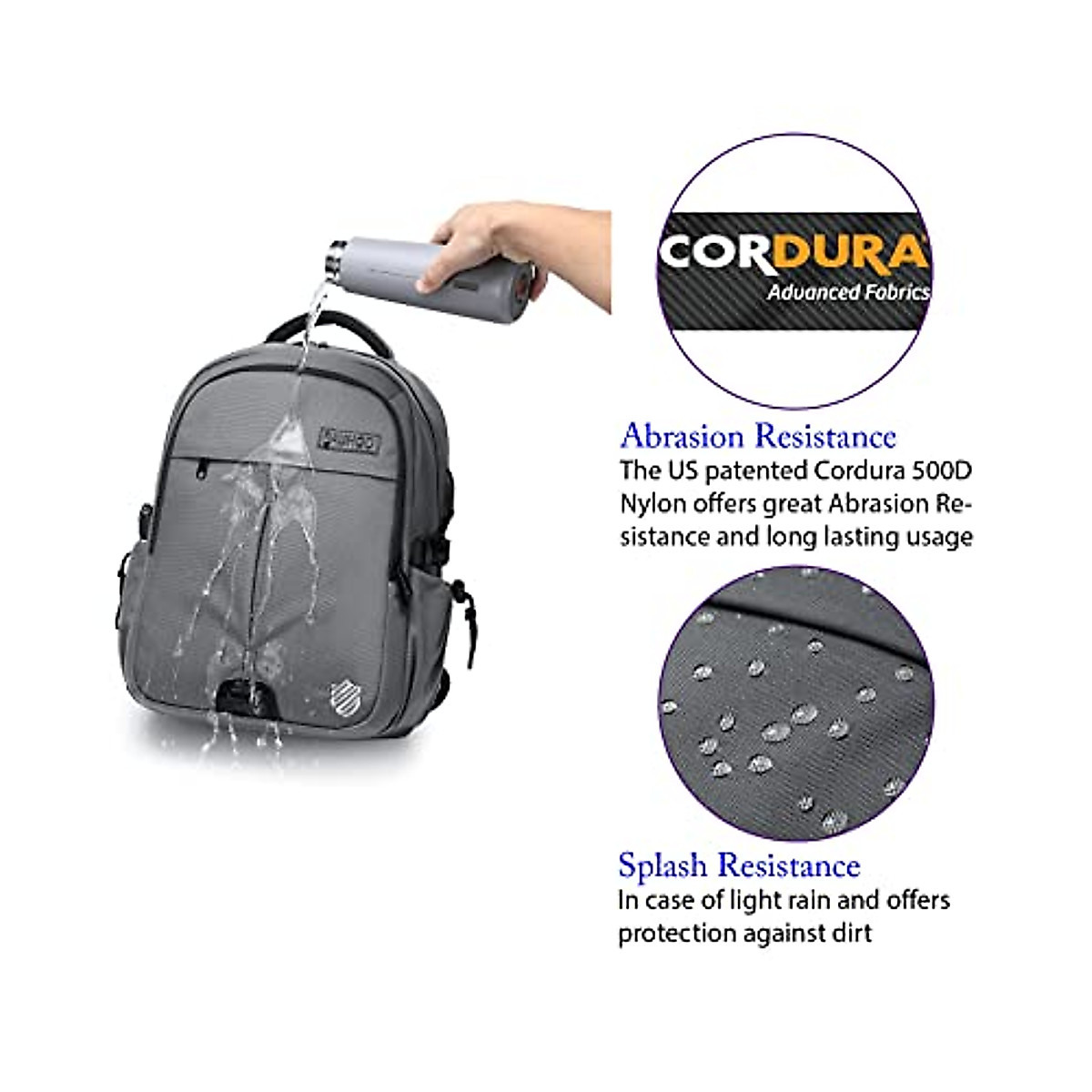 BAUHOO Ballistic Resistant Backpack (Double Shield) Grey