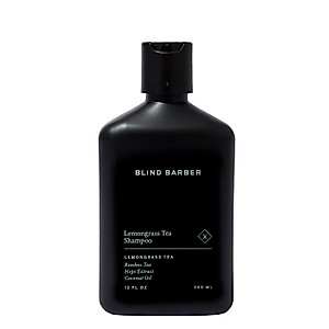 Blind Barber Lemongrass Tea Minty Scent Men's Sulfate-Free Deep Cleansing Hair Thickening Shampoo - Hair Wash Removes Build-Up (12 Oz)