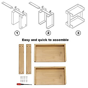 BATKIHO Bathroom Countertop Organizer, 2-Tier Bamboo Vanity Skincare Perfume Organizer, Bathroom Perfume Trays for Makeup Organization and Decor