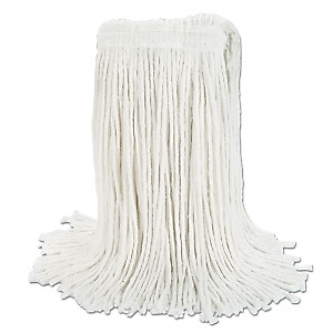 Boardwalk RM03024S Banded Rayon Cut-End Mop Heads, White, 24 oz, 1 1/4" Headband (Case of 12)