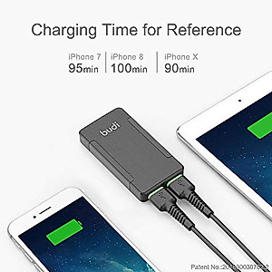 BUDI 17W Extra Slim Portable Wall Charger 2-Port USB-A Charger 3.15 x 1.57 x 0.4 inches (Black USB-A)