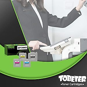 ToBeter Compatible MP C8003 Toner Replacement for MPC8003 842196 842197 842198 842199 Toner Cartridge for Lanier Savin IM C6500 IM C8000 MP C6503 MP C8003 Printers (BK/C/M/Y, 4 Pack)