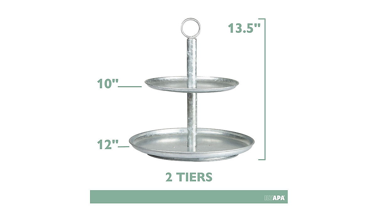 Ilyapa Galvanized Two Tier Tray - Perfect for Every Event