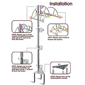 Stainless Steel Hose Holder, Meykwod Garden Hose Holder Freestanding, Water Hose Holders for Outside, In ground Heavy Duty Hose Organizer Outdoor, Hose Rack for Outside Yard