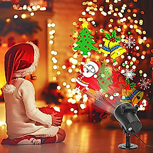 Christmas Holiday Lights Projector,Waterproof IP65 Indoor Outdoor Motion Remote Control 10W LED Projector, 16 Slides Holiday Light Party Outdoor Garden House Apartment Kids Room Night Light