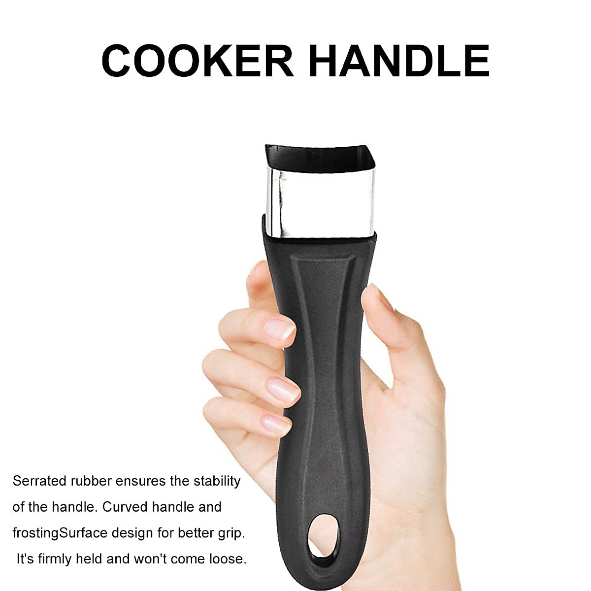 Pot Handle,Handle Replacement Cookware Handle with Screw,Universal Pot Handle Grip for Pan Pot Cookware Accessories Anti Scalding Tool Household Pan Handle(Black)