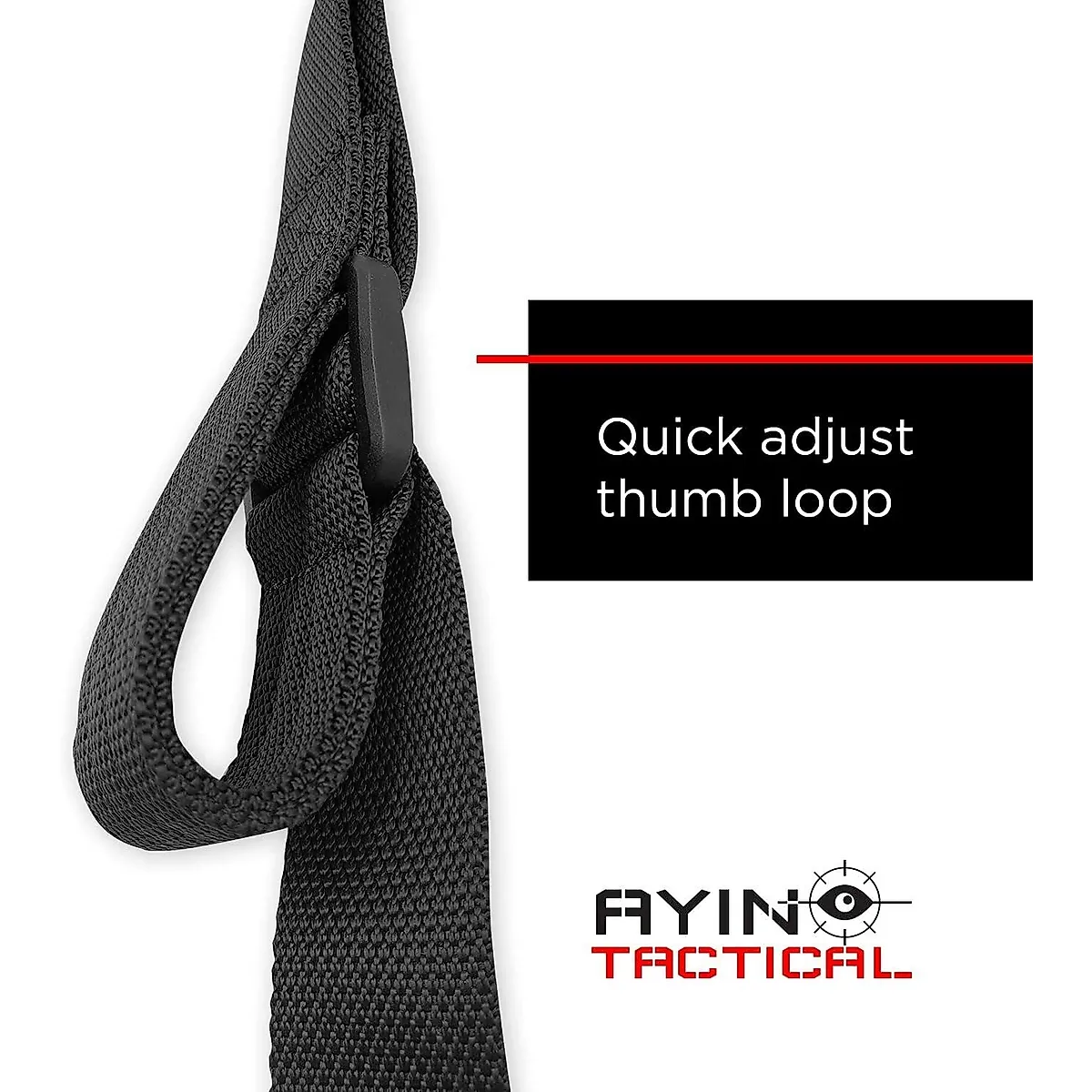 Two Point Sling with Push Attachment, Quick Thumb Loop Adjustment, and Sling Swivels - Color Options Available | AYIN (Black)