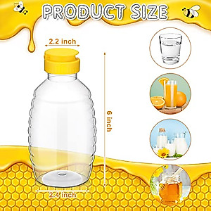24 Pcs 16 oz Clear Plastic Honey Bottles Plastic Skep Style Jar Honey Squeeze Bottle Empty Refillable Honey Dispenser with Flip Top Lids Leak Proof Honey Containers Holders for Storing and Dispensing