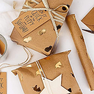 RUSPEPA Kraft Wrapping Paper Gold Foil Unicorn Pineapple Cactus Shiny Kraft Paper for Birthday, Holiday, Wedding Wrap - 6 Sheets Packed as 1 roll - 17.5 x 30 inches per Sheet