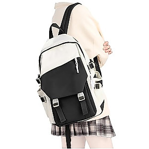 UPPACK Black small backpack for women aesthetic college backpack Bag travel bag Hiking Preppy Backpack for Men Lightweight Casual Daypack