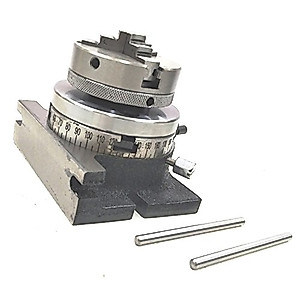 3"/ 80 MM SMALL MILLING ROTARY TABLE WITH 65 MM 3 JAW CHUCK & BACK PLATE + FIXING TNUTS BOLTS (WITH 65 MM 3 JAW SELF CENTERING)