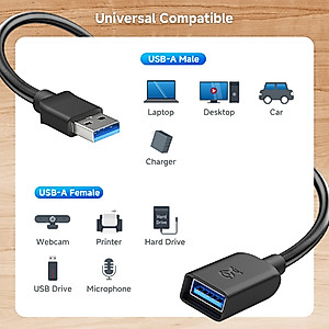 Cable Matters 5Gbps USB 3.0 Extension Cable with On Off Switch with Data 6 ft, Support Both Data and Power (USB 3.0 On Off Switch/USB On Off Switch)