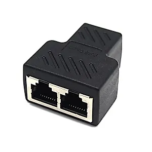 MOTONG RJ45 Splitter Adapter 1 to 2 Dual Female Port CAT 5/CAT 6 LAN Ethernet Socket Splitter Connector Adapter