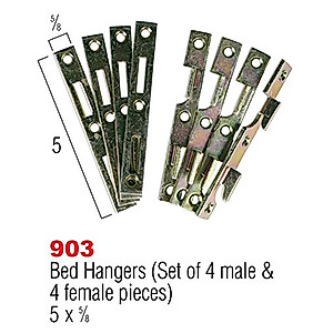 Osborne Bed Rail Hanger Hardware (8 Pieces), Easy to Install, Allow for Attachment of Wood Bed Rails to Wood Bed Posts, Excellent Grade Metal, Overall Dimensions: 5" X 5/8"
