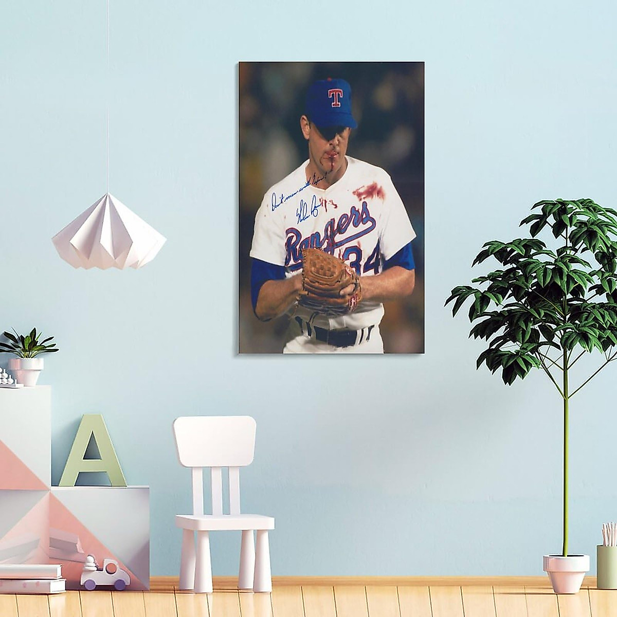 AAHARYA Nolan Ryan Poster Famous Baseball Player Canvas Print Art (5) Canvas Painting Wall Art Poster for Bedroom Living Room Decor 16x24inch(40x60cm) Frame-style