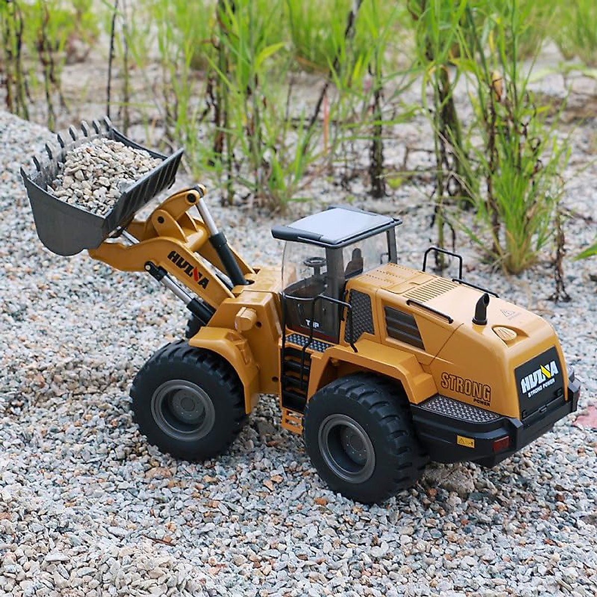 Gemini&Genius Mechanical Loader Toy, Construction Vehicle Wheeled Loader 1/50 Scale Skid Steer Loader Toy, Bulldozer Shovel Engineering Vehicle Alloy Models for Kids, Collection and Decoration House