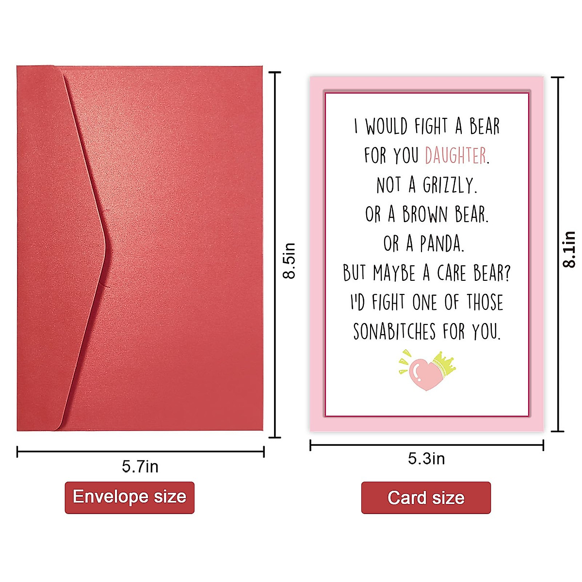 Gevinna Funny Birthday Card for Daughter, Humor Birthday Card for Her, Daughter Card, Thank You for Being My Daughter