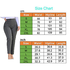BIRW Womens High Waisted Pants Trendy Skinny Business Work Casual Pencil Trousers with Pockets Size Medium Dark Green