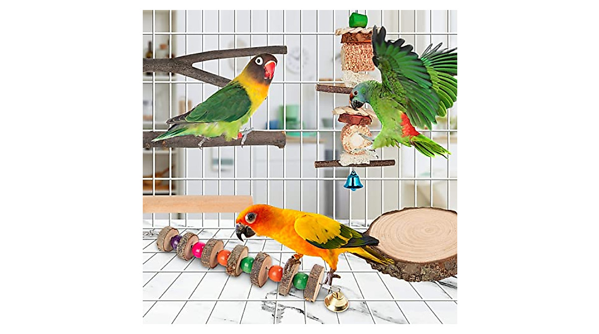 12PCS Natural Wood Bird Perches - Perfect for Pet Birds