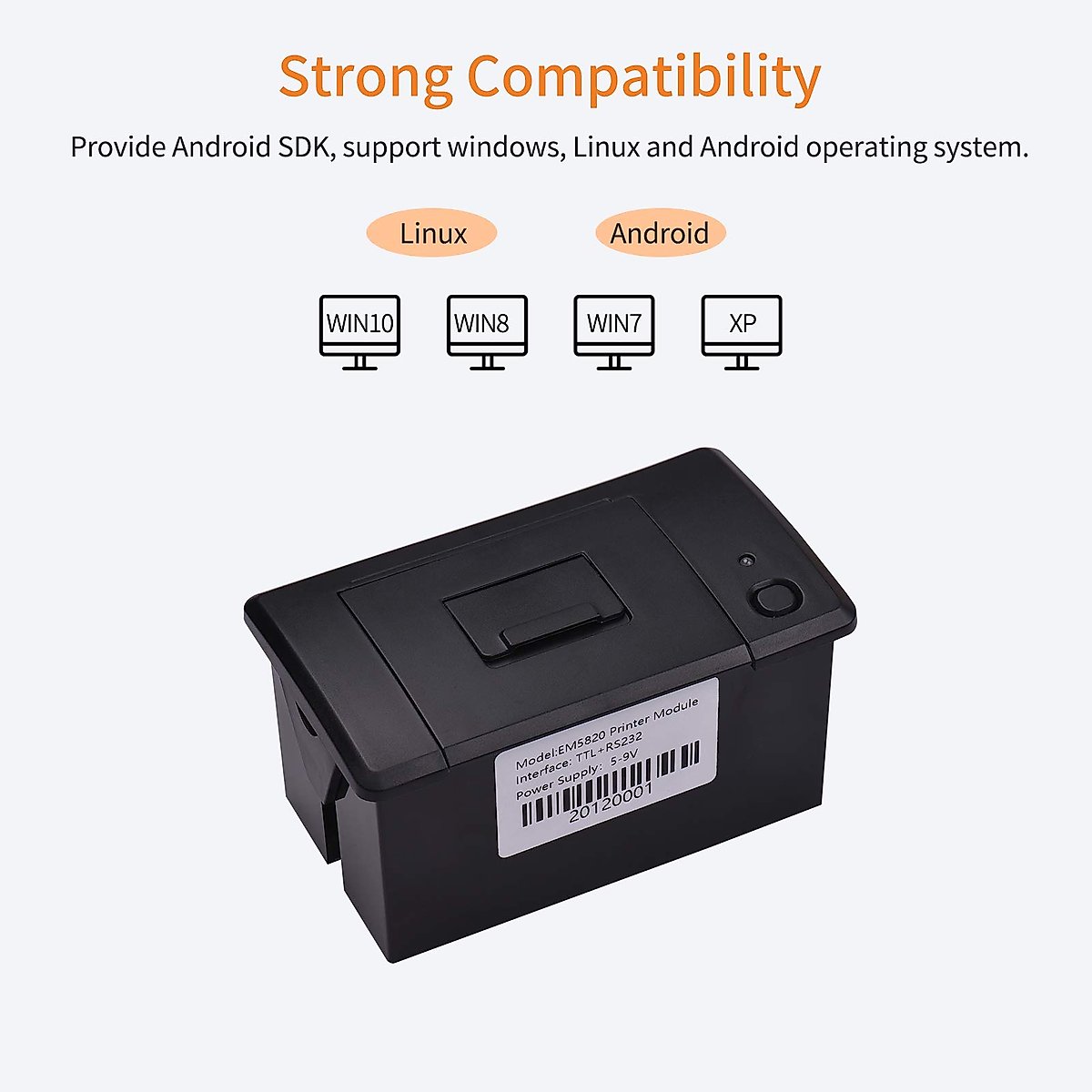 HUIOP Thermal Receipt Printer,Embedded Thermal Receipt Printer 58MM Mini Printing Module Low Noise with USB/RS232/TTL Serial Port Support ESC/POS Commands for Weighing Apparatus Cash Register