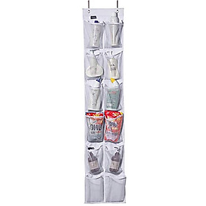 MISSLO Heavy Duty Over The Door Storage with 12 Mesh Pockets (White)