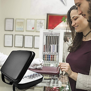 GWCASE Ring Organizer Storage Case - Jewelry Ring Display Collector Box with 42 Slots. Rings Tray Holder Showcase Fits for 50+ Rings, Earrings, Brooches and Cufflinks (Box Only)