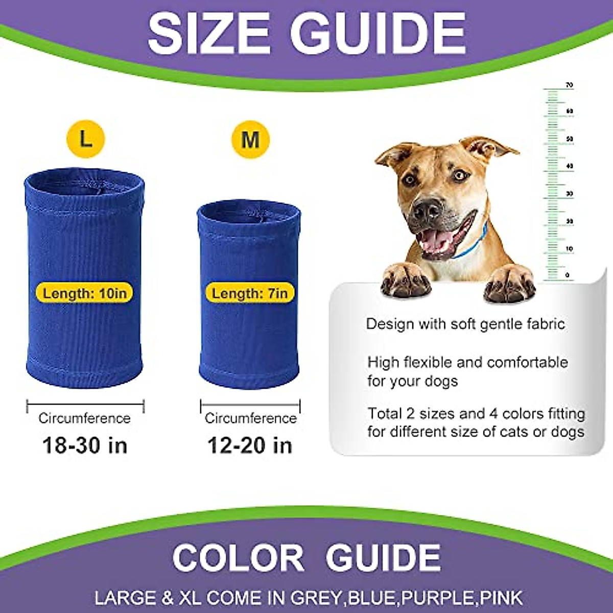 VETIN 2 Pcs Dog Earmuffs, Dog Snood for Dog Neck and Ears Warmer, The Grooming and Force Drying Miracle Tool for Anxiety Relief & Calming Dogs (L, Grey+Pink)