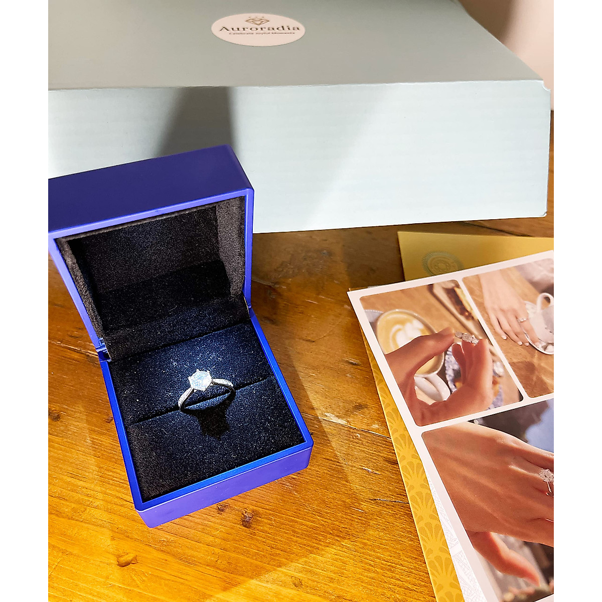 Auroradia Moissanite Diamond Engagement Ring for Women | D Color VVS1 Clarity Round Cut Solitaire Rings Wedding Band | 18K Platinum Sterling Silver | Engagement Ring with Channel Setting | Wedding Engagement and Birthday (7, 1)