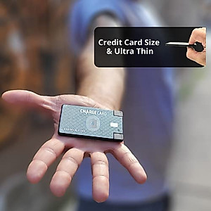 ChargeCard Portable Phone Charger & Power Bank – Fast Charging and Compact – Interchangeable Cables (Lightning, USB-C, Micro USB) - For iPhone and Android – Credit Card Sized Phone Battery Pack